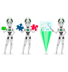 Robot with artificial intelligence female bot Vector Image