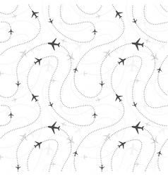 Air routes with black plane icons on usa map Vector Image