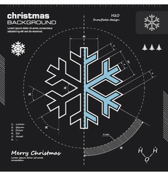 Christmas tree as technical blueprint drawing Vector Image