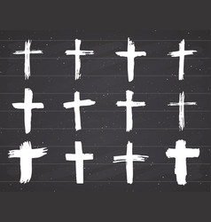Cross symbols seamless pattern grunge hand drawn Vector Image