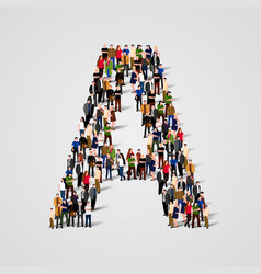 Group people shape letter w Royalty Free Vector Image