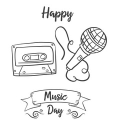 Happy world music day celebration Royalty Free Vector Image