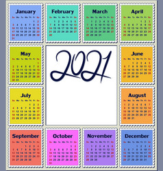 Calendar for 2021-2022 Royalty Free Vector Image
