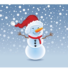 Cartoon snowman head Royalty Free Vector Image