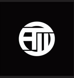 Aw logo monogram with shield line and 3 arrows Vector Image