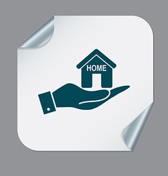 Hand holding a house icon home sign Royalty Free Vector