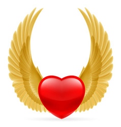 Heart with wings made colorful grunge splashes Vector Image