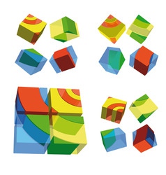 Colored cubes 3d Royalty Free Vector Image - VectorStock