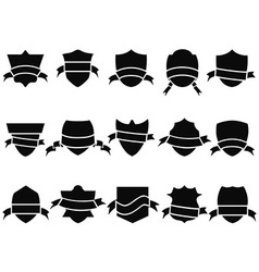 Vintage shield with ribbon set Royalty Free Vector Image