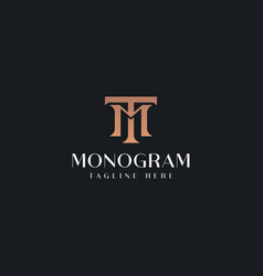 Initial rm mr r m monogram logo template isolated Vector Image