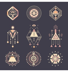 Sacred geometry signs set of symbols and elements Vector Image