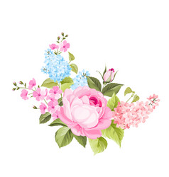 Spring flowers garland Royalty Free Vector Image