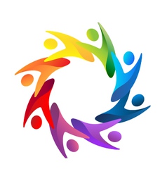 Teamwork support flower logo Royalty Free Vector Image