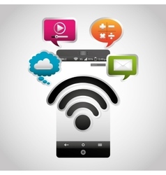 Wifi bluetooth signals icons Royalty Free Vector Image