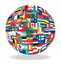European flags globe vector by Alhovik - Image #977696 - VectorStock