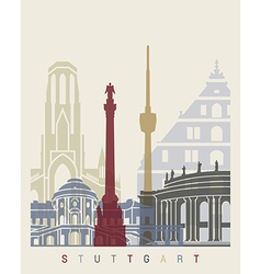Stuttgart skyline emblem vector by weit - Image #8638672 - VectorStock