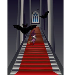 Gothic stairs interior8 Royalty Free Vector Image