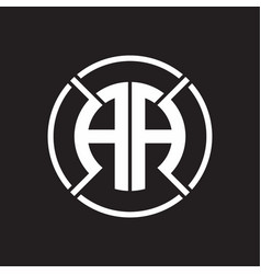 Aa logo with circle rounded negative space design Vector Image