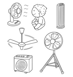 Pedestal fan cartoon isolated Royalty Free Vector Image