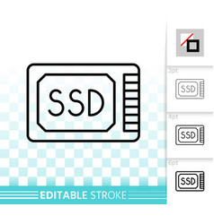 Usb flash simple black line icon Royalty Free Vector Image