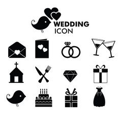 Wedding icons set Royalty Free Vector Image - VectorStock