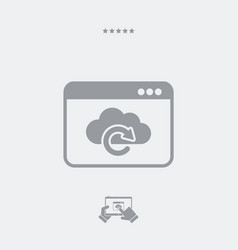 Cloud computing with a laptop and arrows Vector Image