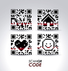 Scan me badges qr codes in frames for scanning Vector Image