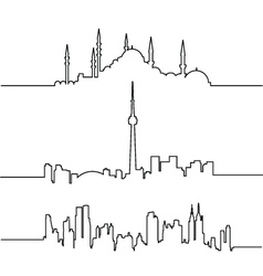 Toronto city one line drawing Royalty Free Vector Image
