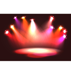 Various stage lights in the dark spotlight Vector Image