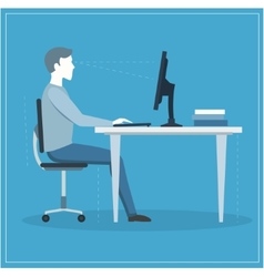 Ergonomics correct sitting posture Royalty Free Vector Image