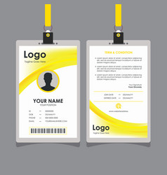 Abstract fresh green yellow wave id card design Vector Image