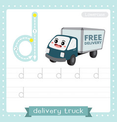 Letter d uppercase tracing dolphin Royalty Free Vector Image