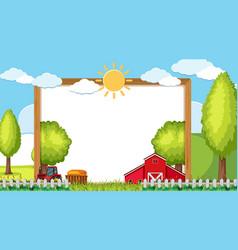 Border template with farm animals in background Vector Image