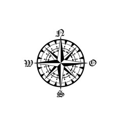 Seafarer navigation compass nautical icon Vector Image