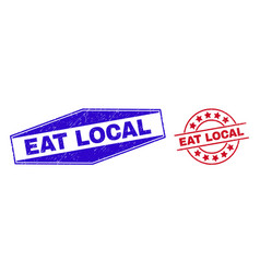 Eat local rubber stamp Royalty Free Vector Image