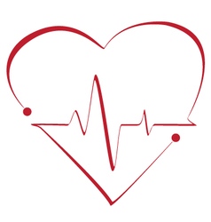 Sketch draw heart beat pulse Royalty Free Vector Image