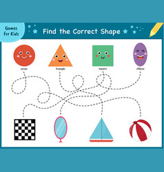Geometry shape matching game educational Vector Image
