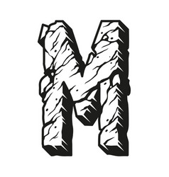 Vintage monochrome desert style letter k Vector Image