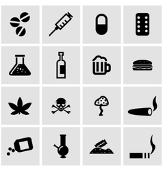 Drugs glyph icons set isolated on white background