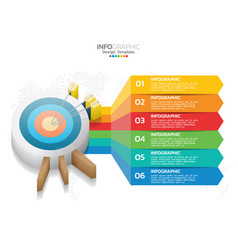 Infographic template design with 6 color options Vector Image