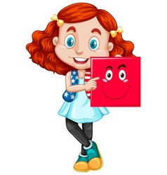 Children holding math shape Royalty Free Vector Image