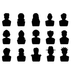 Male and female head silhouettes avatar profile Vector Image