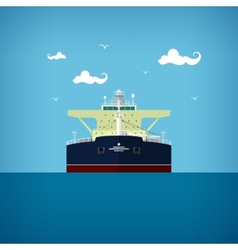 Front view of a cargo ship Royalty Free Vector Image