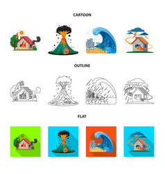 Natural disaster icons Royalty Free Vector Image