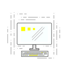 Program code icon in flat style personal computer Vector Image