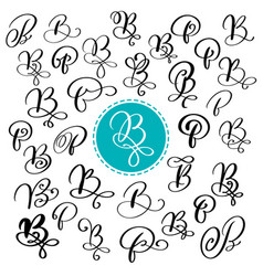 Set of hand drawn calligraphy letter h Royalty Free Vector