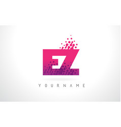 Ez letter logo design purple texture creative Vector Image