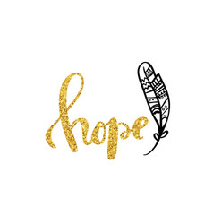 Hope word lettering multicolored motivational Vector Image