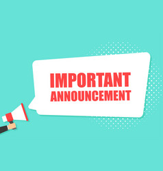 Attention please important announcement Royalty Free Vector