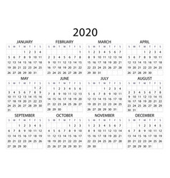 2020 spanish calendar template year planner Vector Image